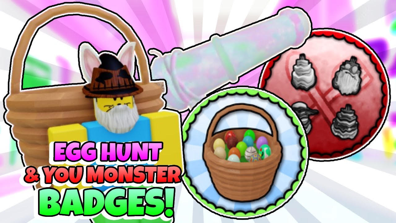 HOW TO GET THE EGG HUNT & YOU MONSTER BADGES IN MAKE A CAKE - ROBLOX ...