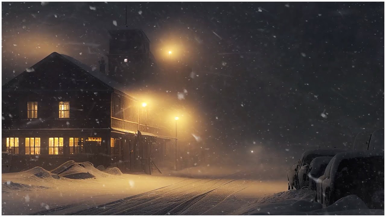 Mighty Snowstorm in a Mountain Village┇Cold Ambience┇Freezing Blizzard ...