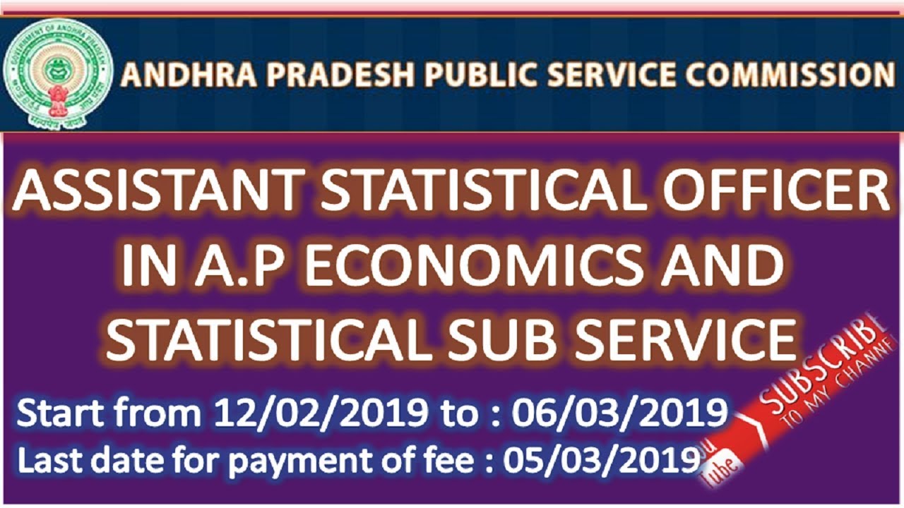 ASSISTANT STATISTICAL OFFICER IN A.P ECONOMICS AND STATISTICAL SUB ...