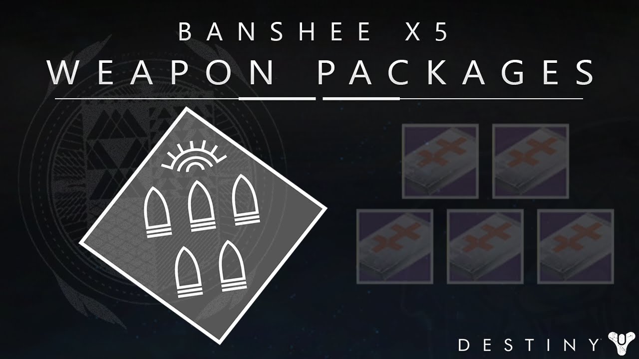 Destiny: 5x Banshee Weapon Package Rewards! - YouTube