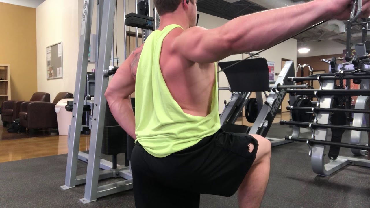 Half kneeling Single Arm Cable Rear Delt Fly - YouTube