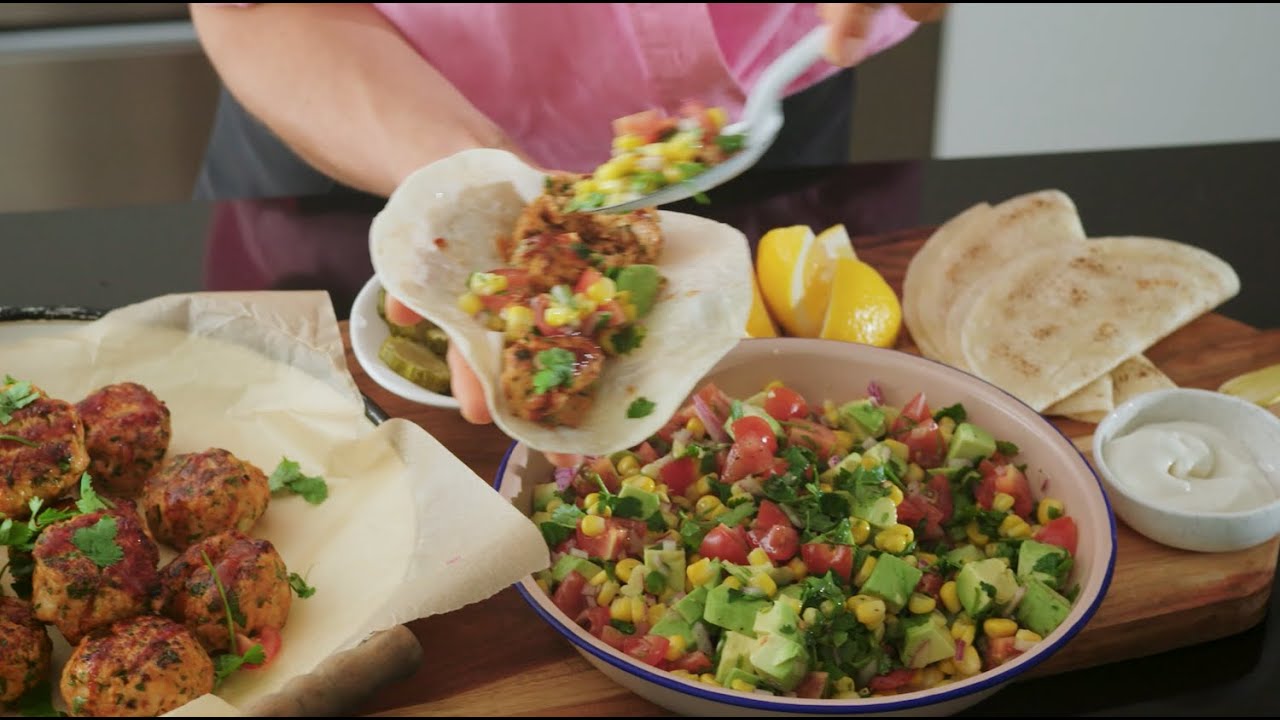 Miss Polly's Kitchen Tasty Chicken Meatballs with Corn and Avocado ...