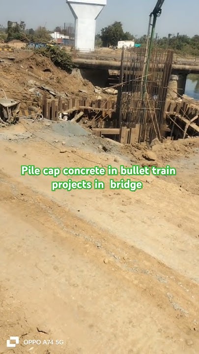 Pile cap concrete in major bridge for bullet train Projects - YouTube