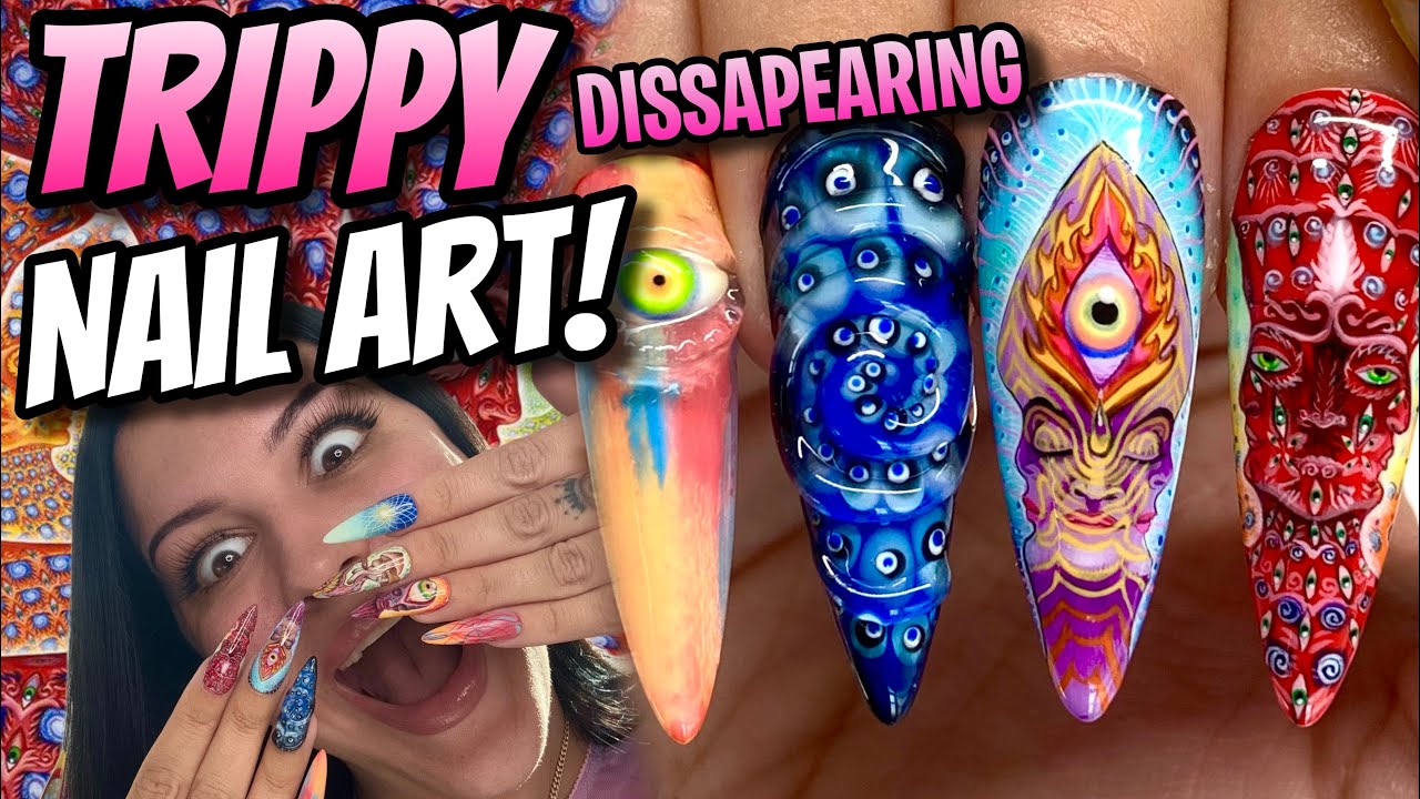 How I Made DISAPPEARING Nail Art‼️😱🍄 Insane TRIPPY Gel Nail Designs!🤯💅🏻 ...