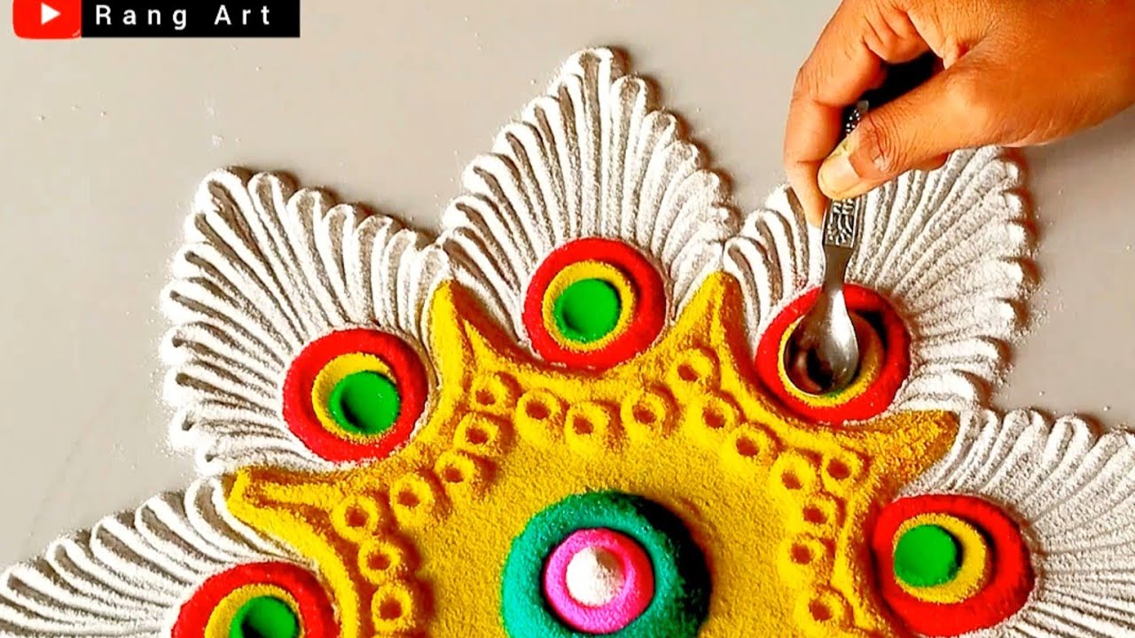 Vasant Panchami 2025 Special Rangoli 🌹 Easy Saraswati Puja Rangoli 🌹 ...