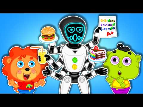 Lion Family | Robot Best Friend Story | Cartoon for Kids
