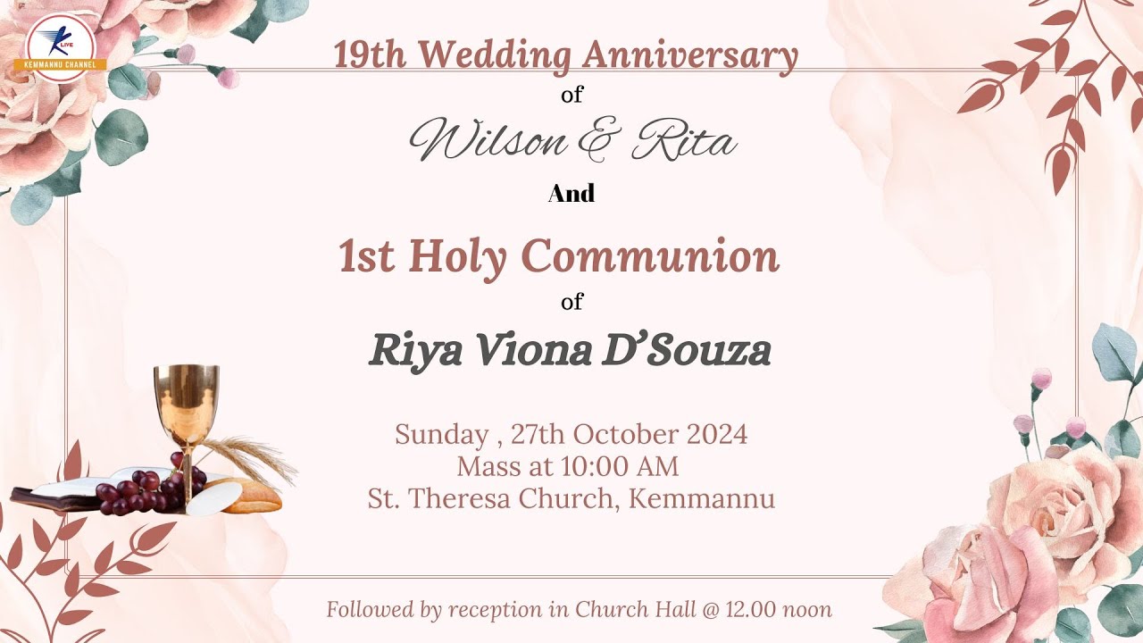 First Holy Communion of Riya & 19th Wedding Anniversary Celebration ...