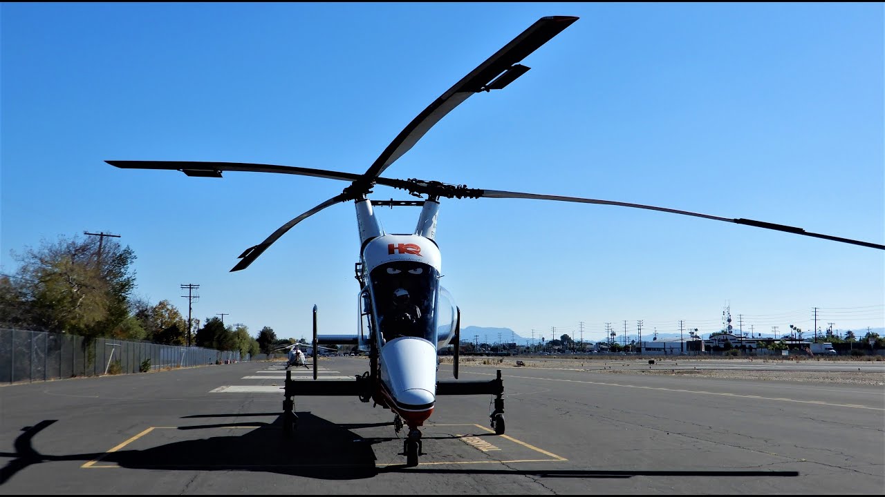 Front View K-MAX Start-Up & Takeoff Kaman K-1200 Helicopter HeliQwest C ...