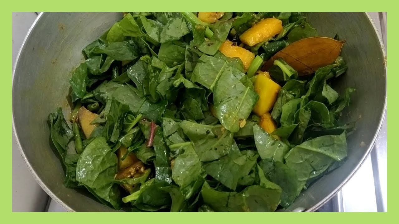 Pui Shak Recipe Bengali Style | Niramish Pui Shak Chorchori | Pui ...