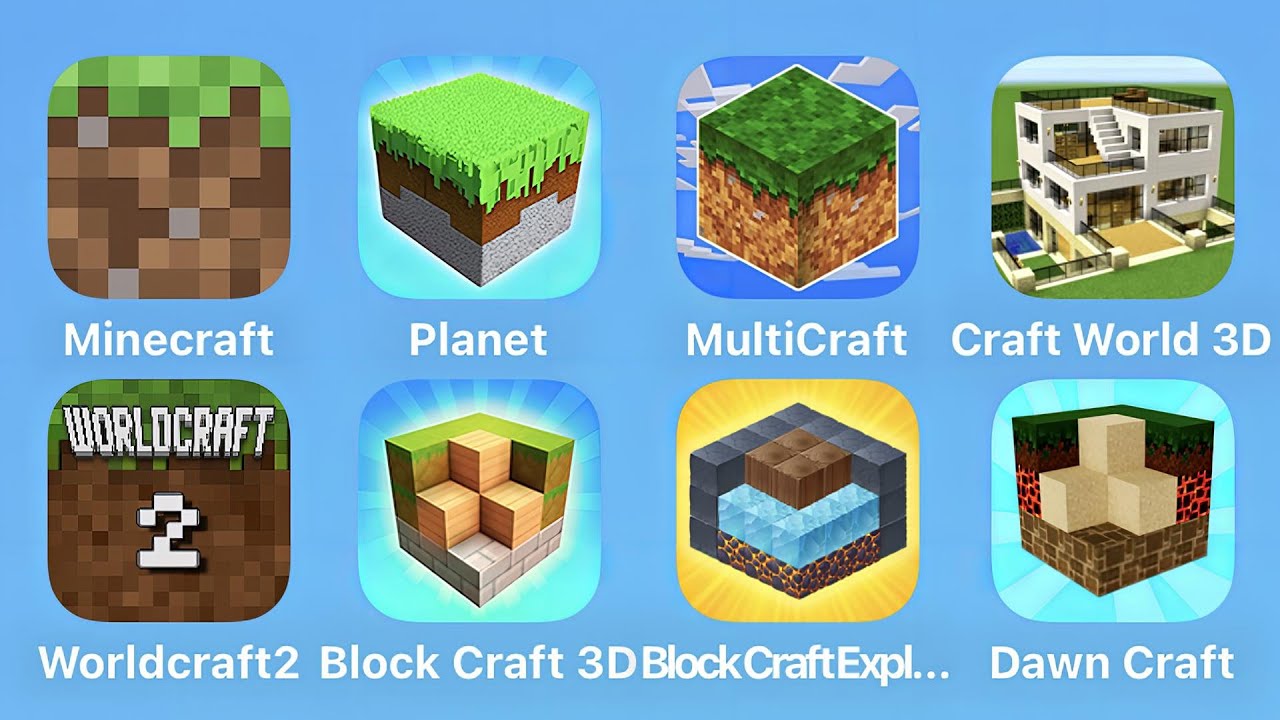 Minecraft, Planet, MultiCraft, Craft World 3D, Worldcraft 2, Block ...
