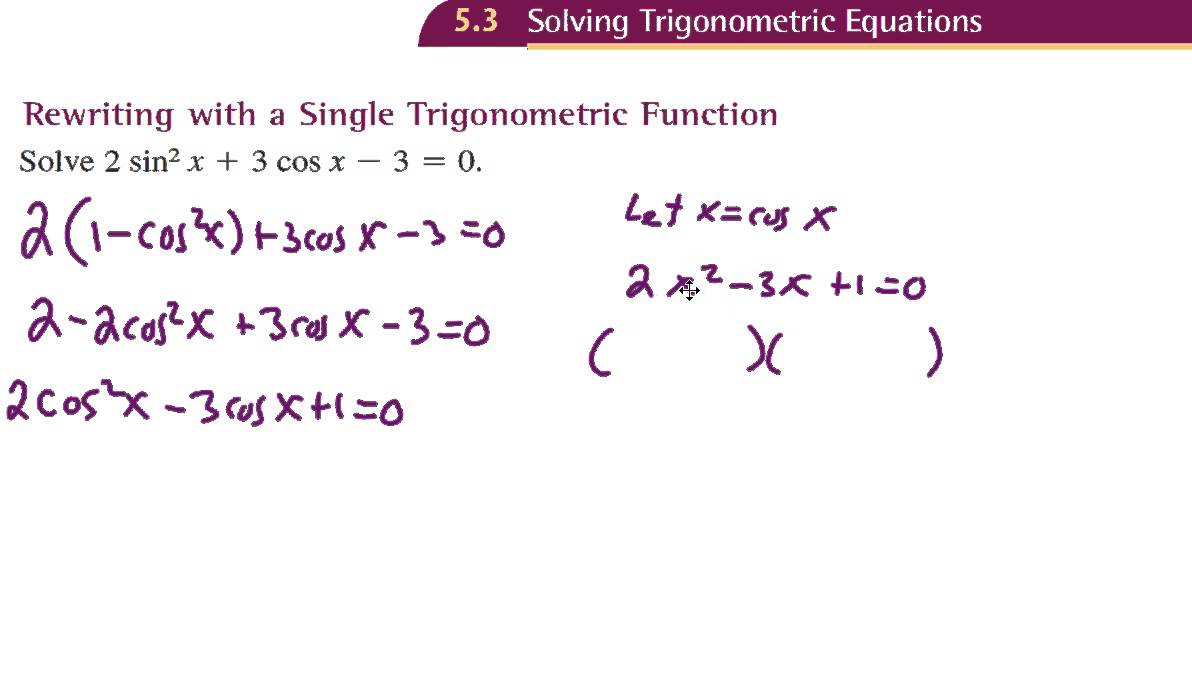 Rewriting With A Single Trigonometric Function Ex 1 YouTube