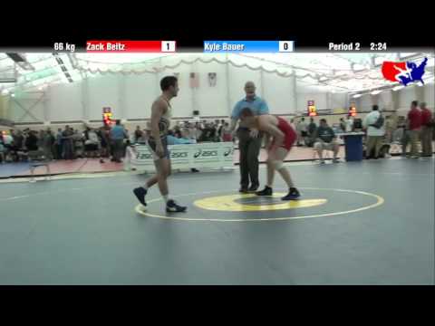 Zack Beitz vs. Kyle Bauer at 2013 ASICS University Nationals - FS - YouTube