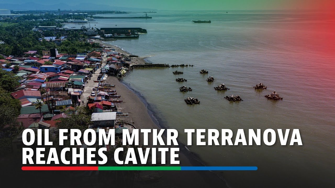 Oil from MTKR Terranova reaches Cavite | ABS-CBN News - YouTube