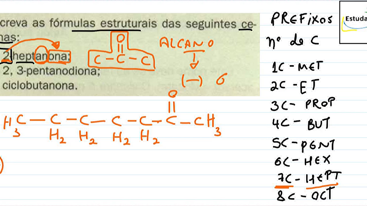 Fórmula Estrutural de Cetonas a partir da Nomenclatura - YouTube