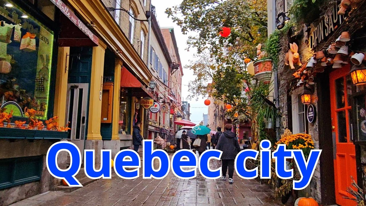 Walking in Quebec city | Petit Champlain Red door GOBLIN | Château ...