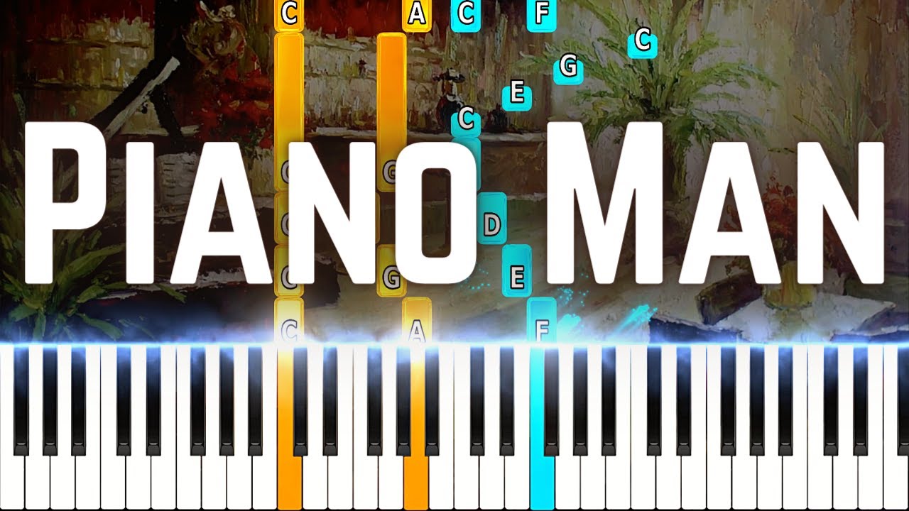 Piano Man Billy Joel - MEDIUM Piano Tutorial (SHEET MUSIC) - YouTube