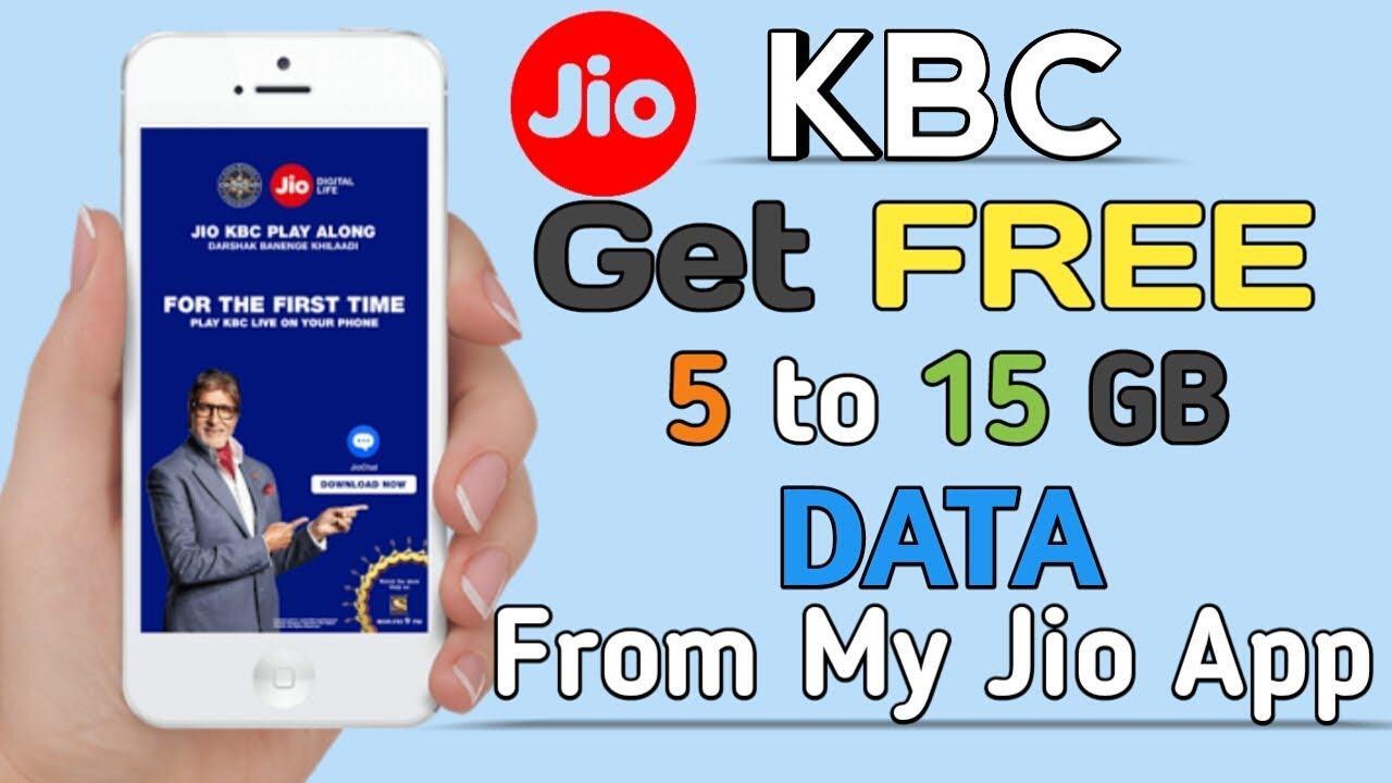How To Get Free 5 to 15 GB Data from My Jio App/JIO KBC PLAY ALONG ...