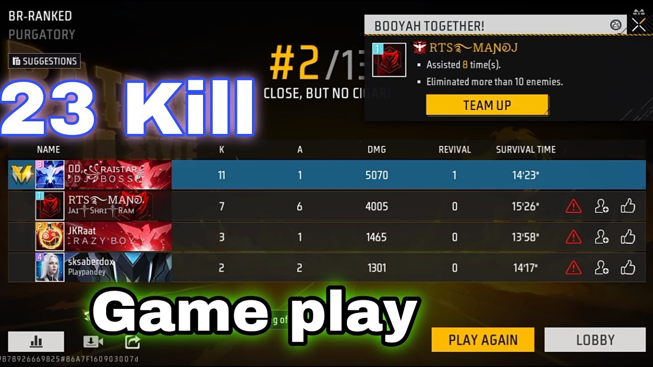 OD, Raistar//Total Squad 23 kill game play🔥 garena free fire🔥 @bapi gaming 999 - YouTube