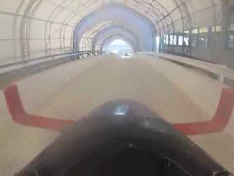Bobsled run at Calgary, Canada Olympic Park (COP) WinSport - YouTube