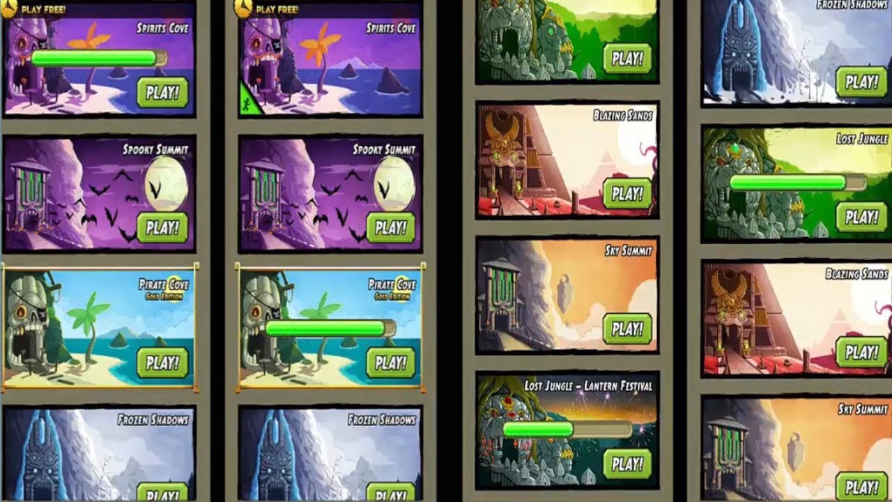 Temple Run 2 All Latest Maps | Spirits Cove VS Pirate Cove VS Lost ...