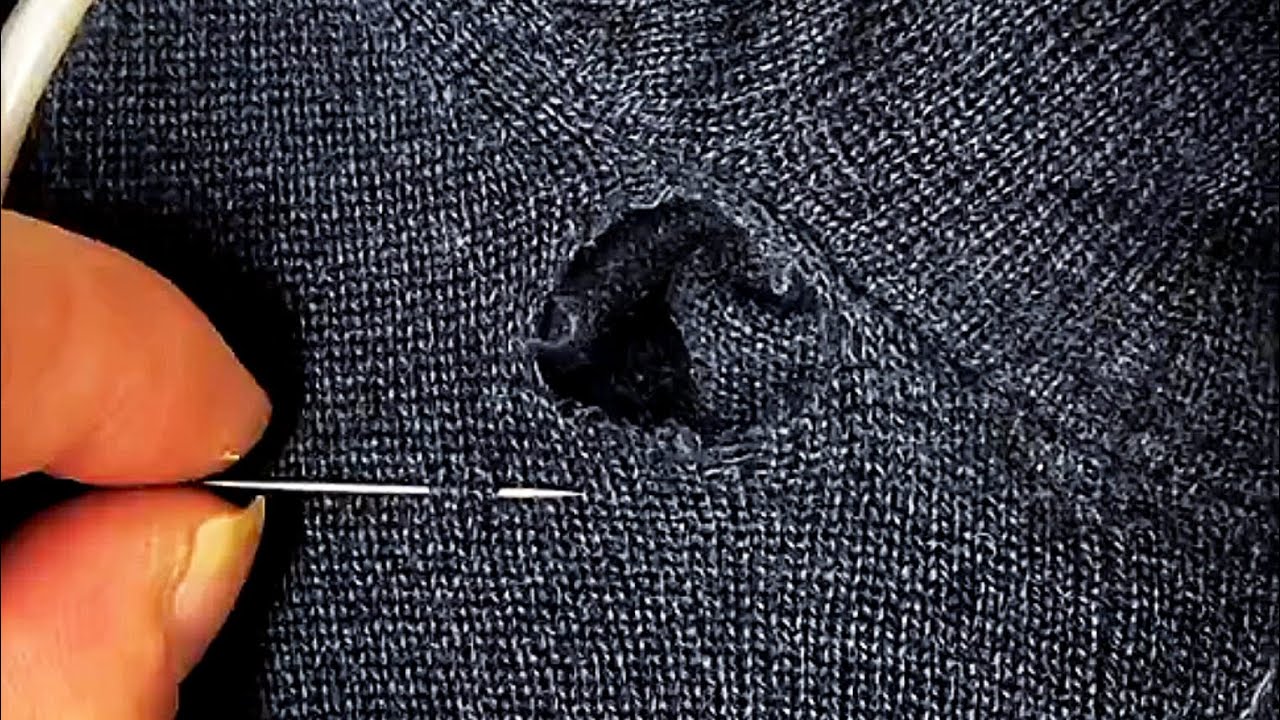 How to Easily Repair Underarm Holes in a Knitted Sweater at Home - YouTube