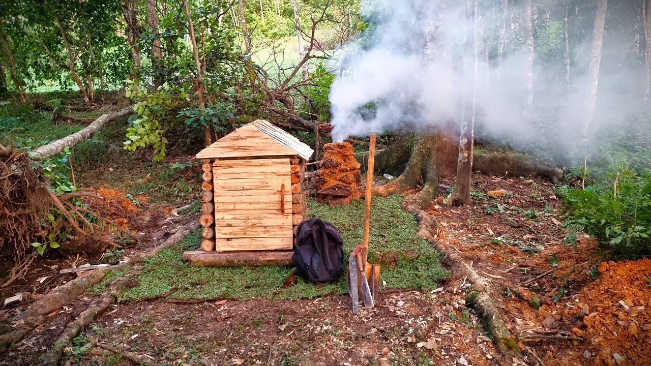 Building complete amazing shelter in the jungle / king of satyr - YouTube