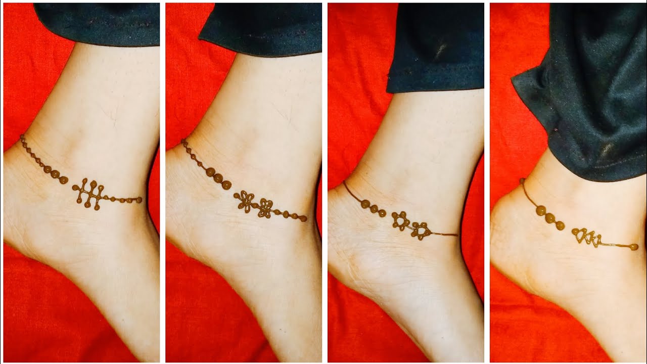 pretty nd beutiful leg anklet mehndi design ll stylish mehndi designs ...