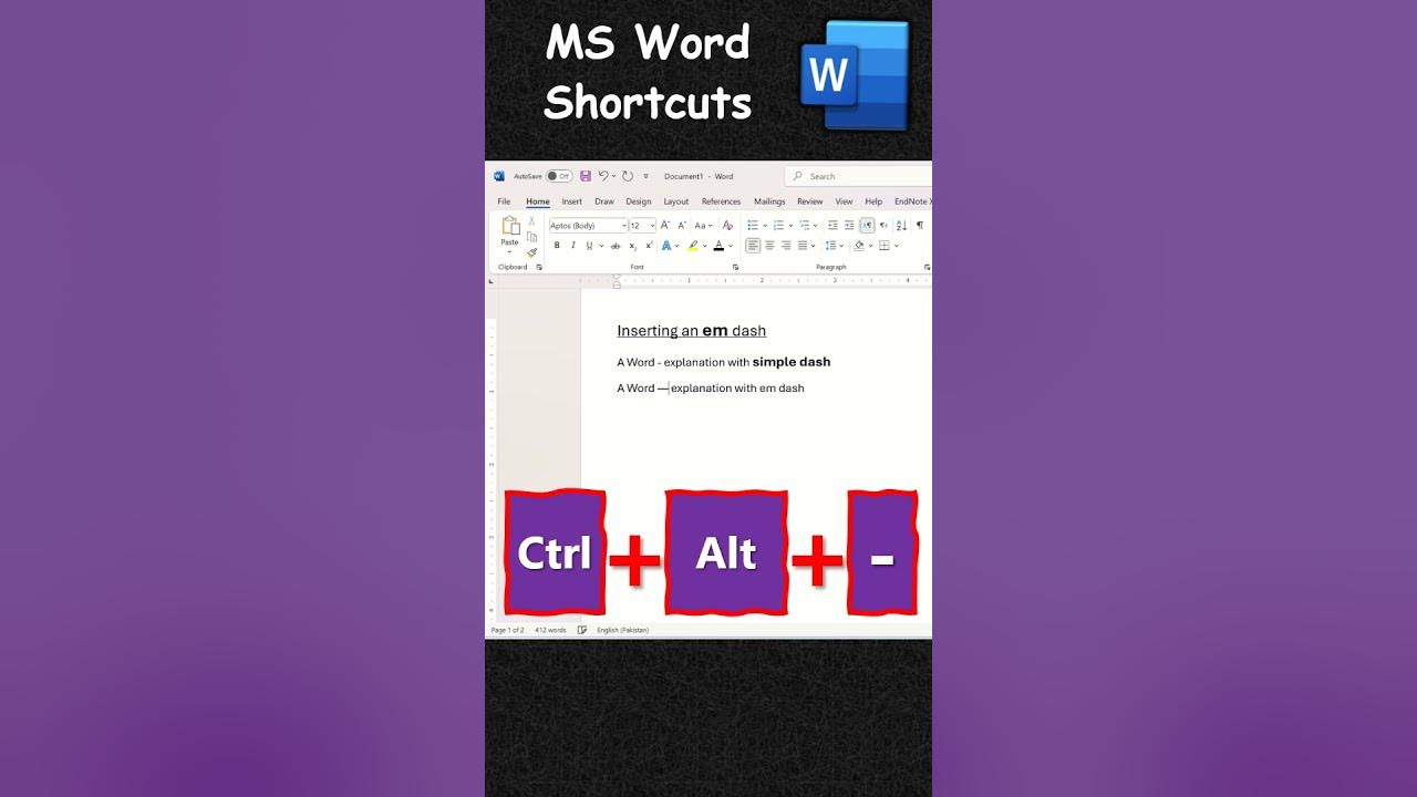 How to Insert em dash in MS Word Documents using Keyboard Shortcut ...