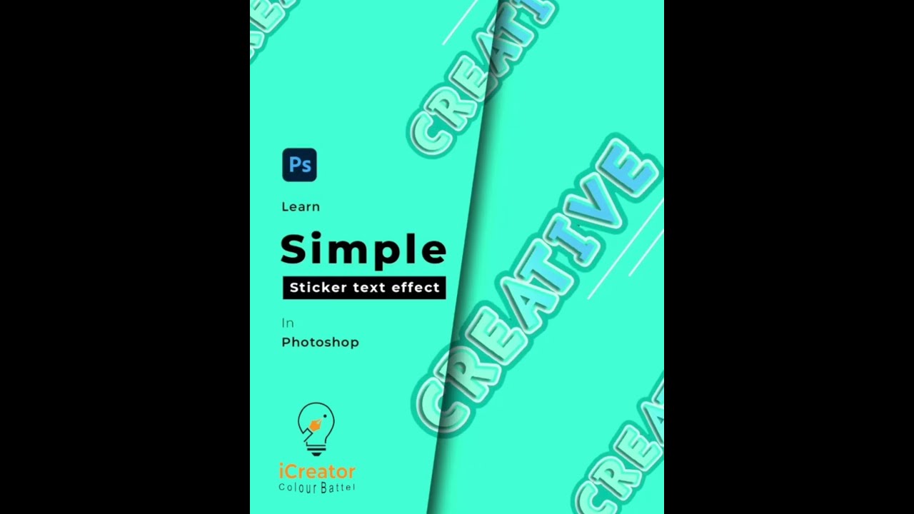 Learn to create sticker text effect in photoshop #adobephotoshop - YouTube