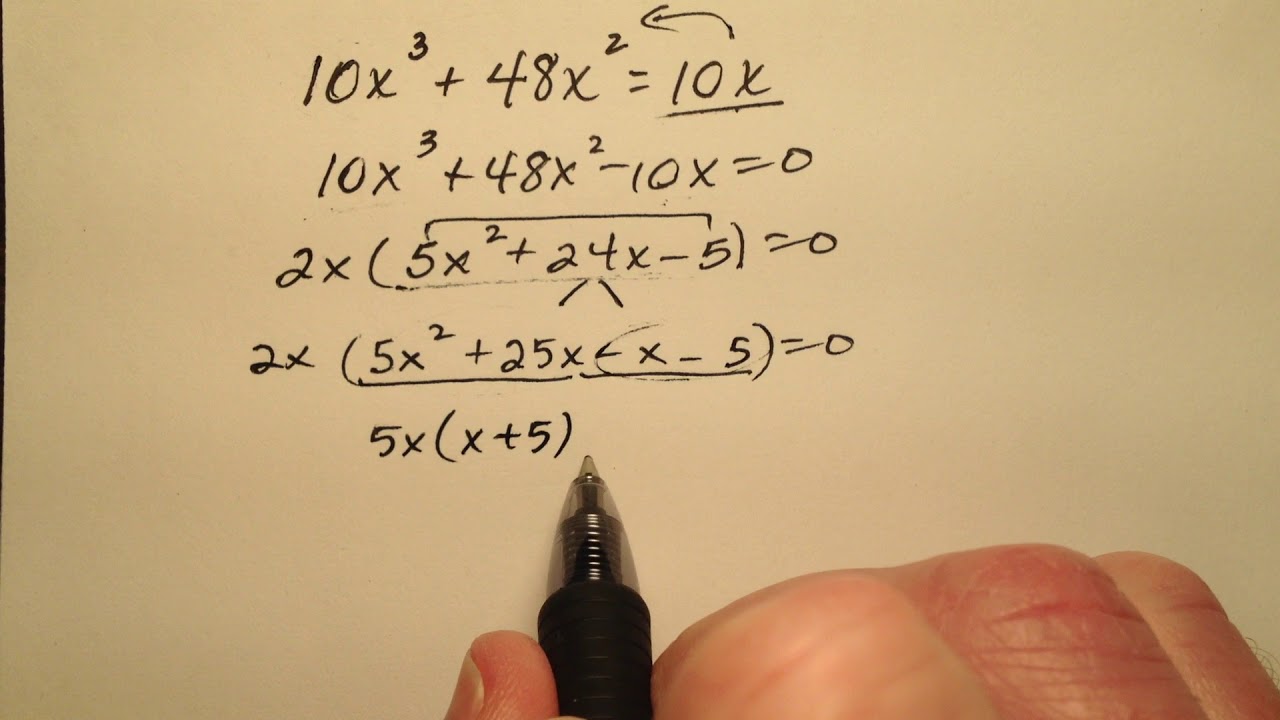 Solving Quadratic Equations by Factoring, Example 13 - YouTube