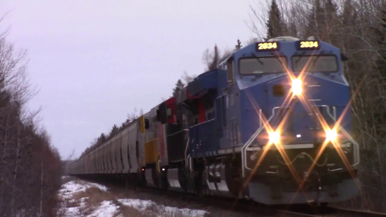 Blue GECX Leader! CN Train 594 at Boundary Creek, NB (Mar 7, 2018 ...