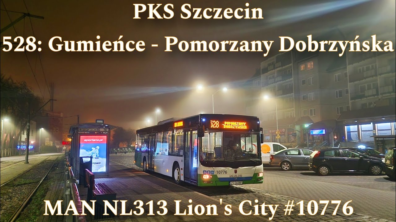 PKS Szczecin - Linia 528, MAN NL313 Lion's City #10776 - YouTube