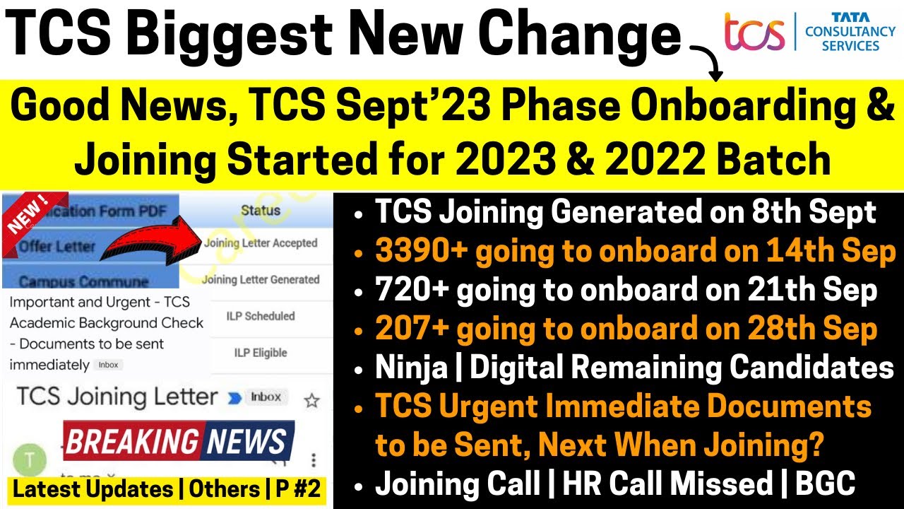 TCS Biggest New Change Good News 🥳 Latest Onboarding Joining Update ...