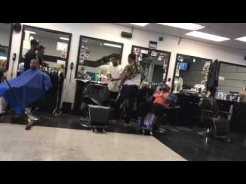 Barbershop fight knockout - YouTube