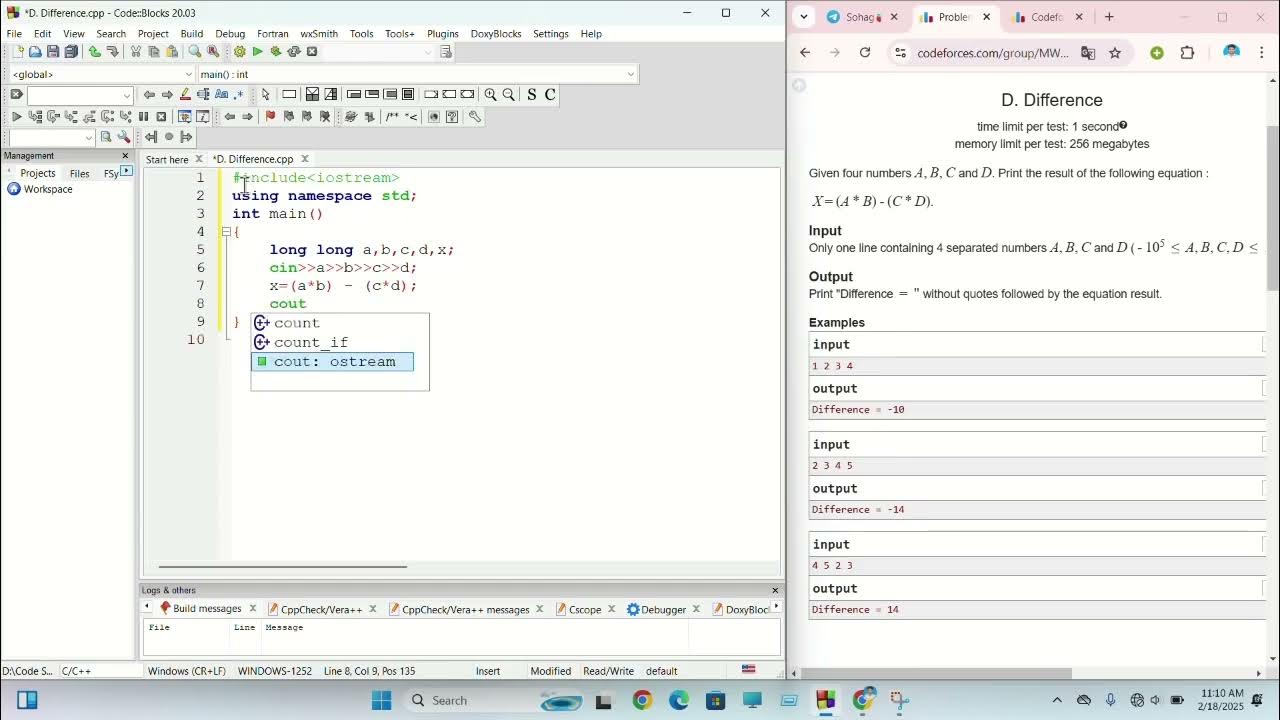 Codeforces Sheet-01 Problem D. Difference Solution. - YouTube