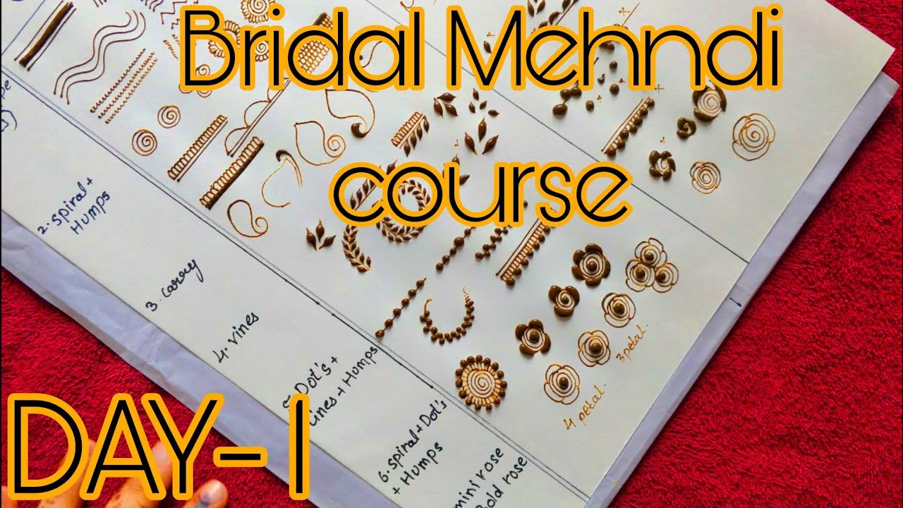 Bridal Mehndi course day -1||Introduction of basic henna elements ...