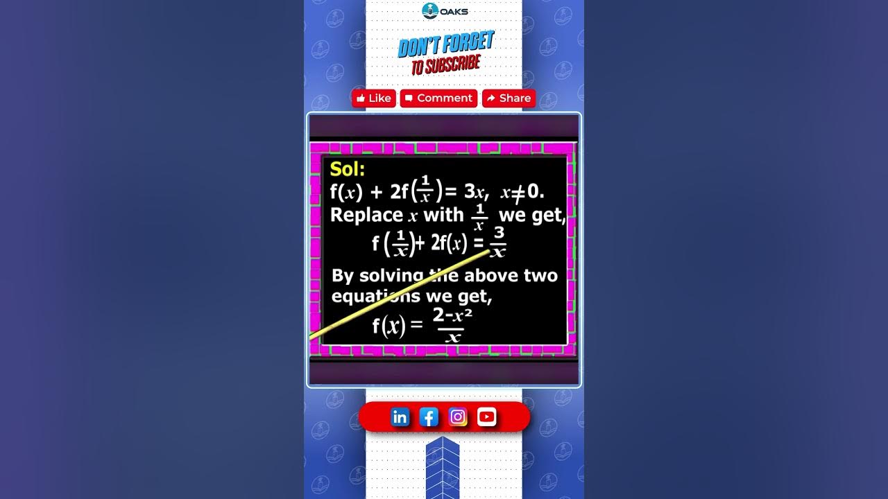 Function || Functions Problems 05 || Class X #oaks - YouTube