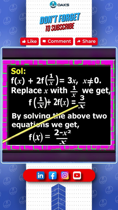Function || Functions Problems 05 || Class X #oaks - YouTube