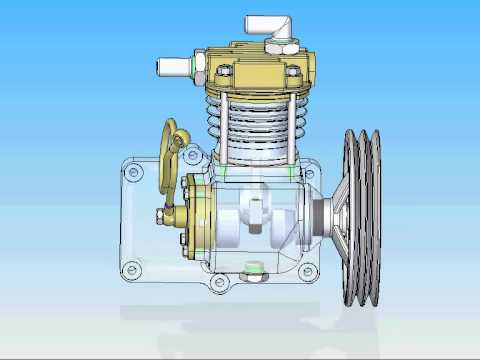 Kompresszor mukodes kozben (Solid Edge V20) - YouTube