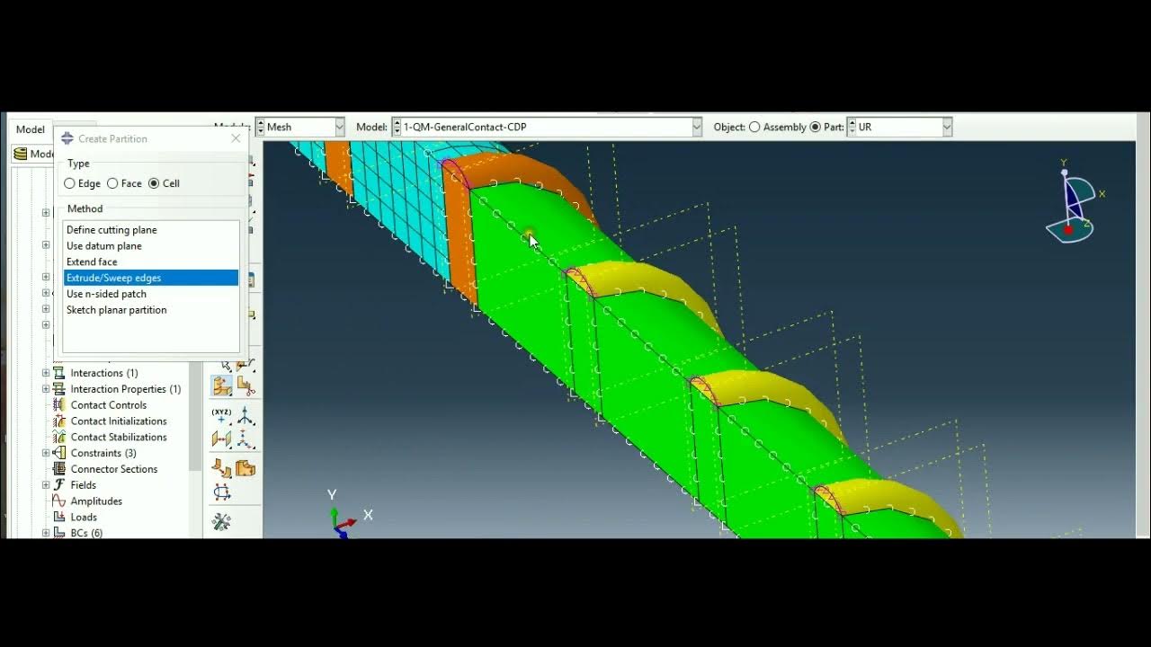 Meshing complex curved ribs in Abaqus using Sweep Edge - YouTube