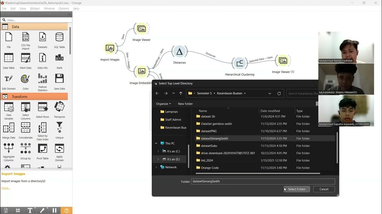 Tugas Kelompok clustering dataset images wjah senang sediih Tool Orange datamining - YouTube