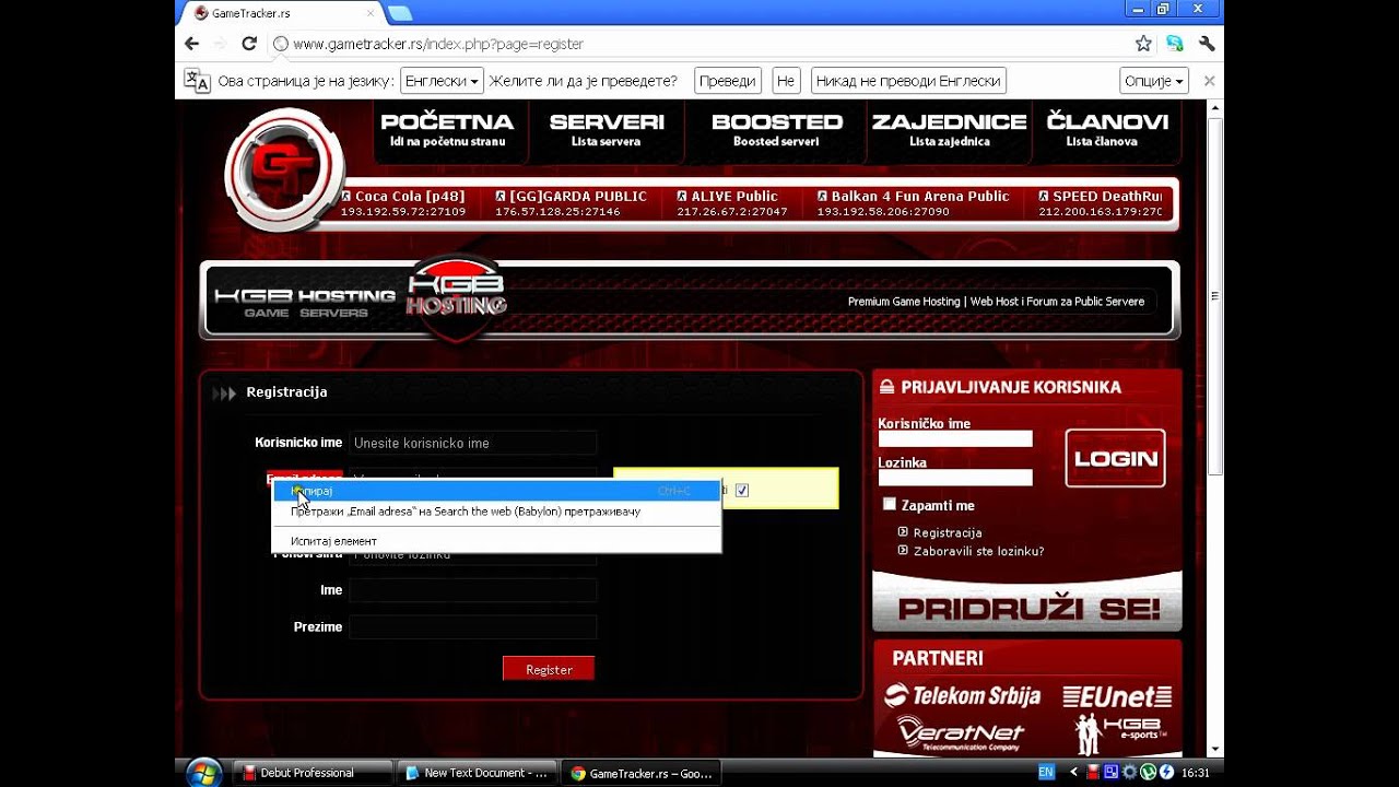 Kako napraviti nalog na gametracker.rs - YouTube