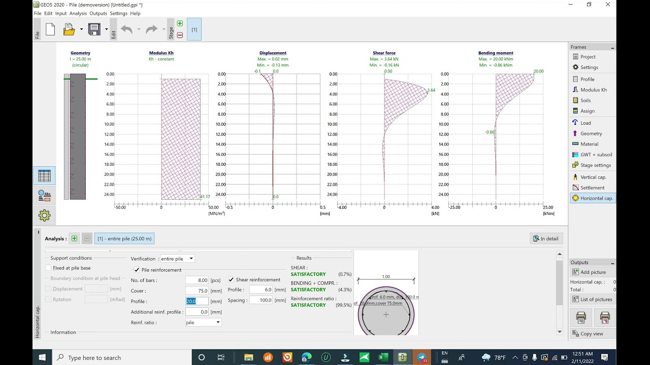 Design Bored Pile Reinforcement ACI 318, ACI 336, Eurocode 2, Singapore ...
