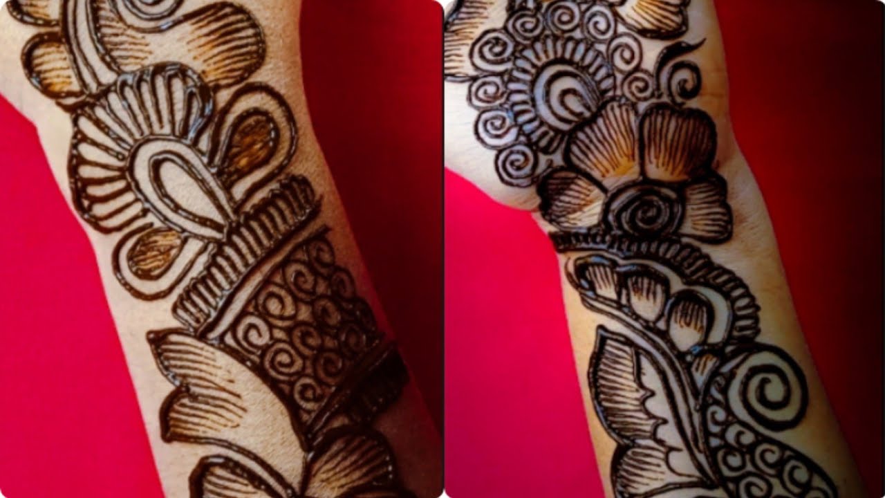 Latest back hand and front hand mehndi design/easy two beautiful bridal ...