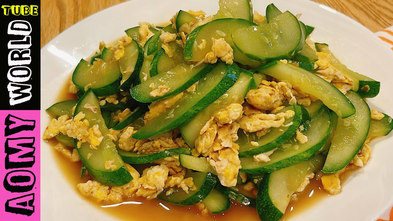 Cucumber Recipes | Stir fried cucumber with egg 青瓜炒蛋 CUCUMBER & EGG TO ...