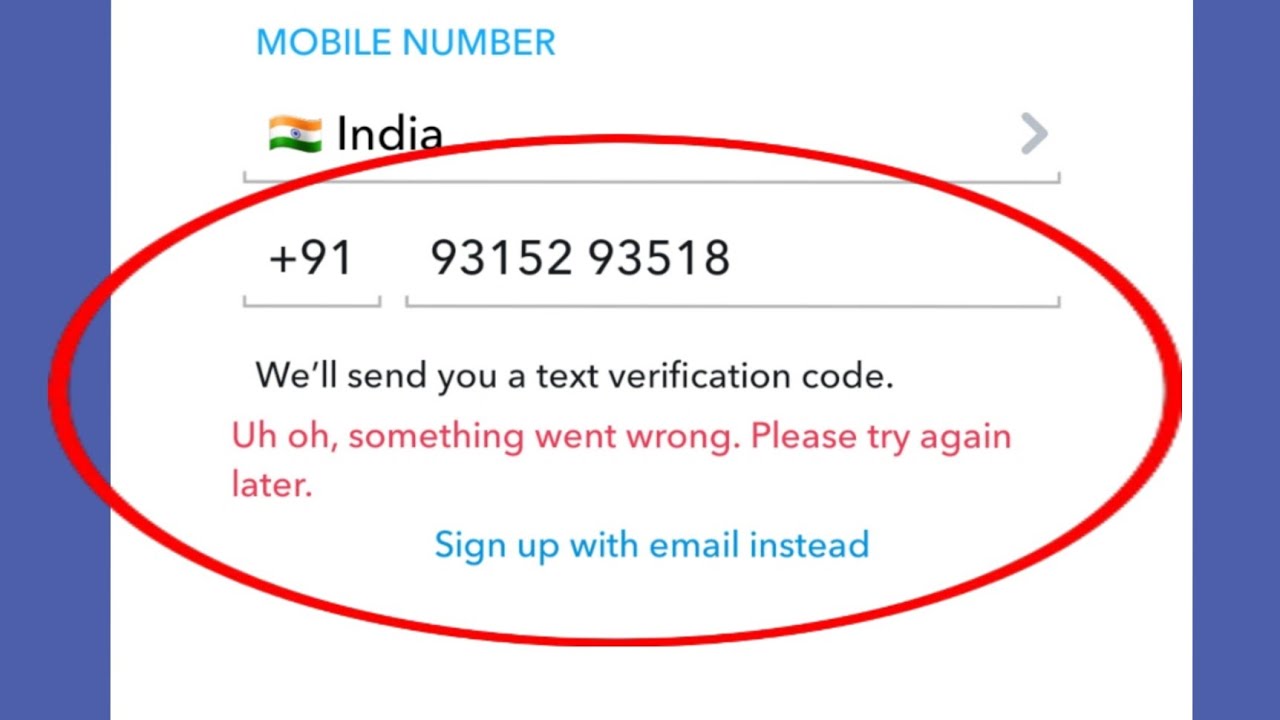 uh oh something went wrong.please try again later Snapchat login ...