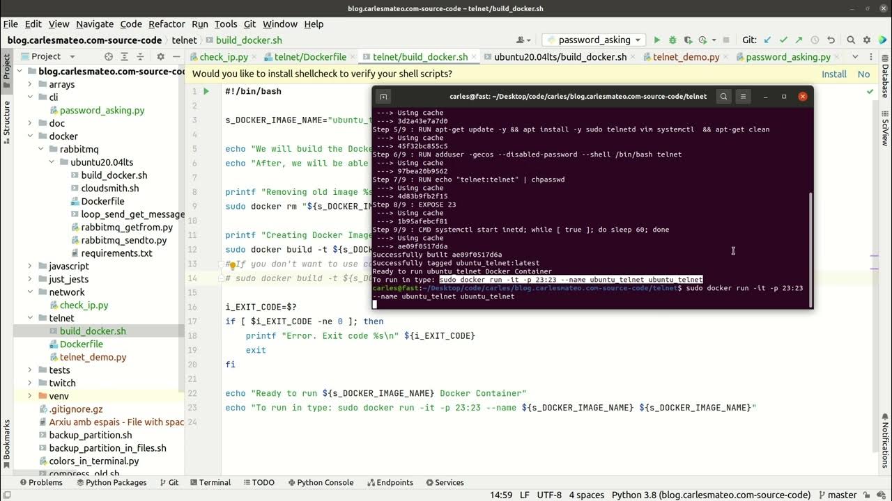Create a Docker Container with Ubuntu listening with telnet daemon and ...