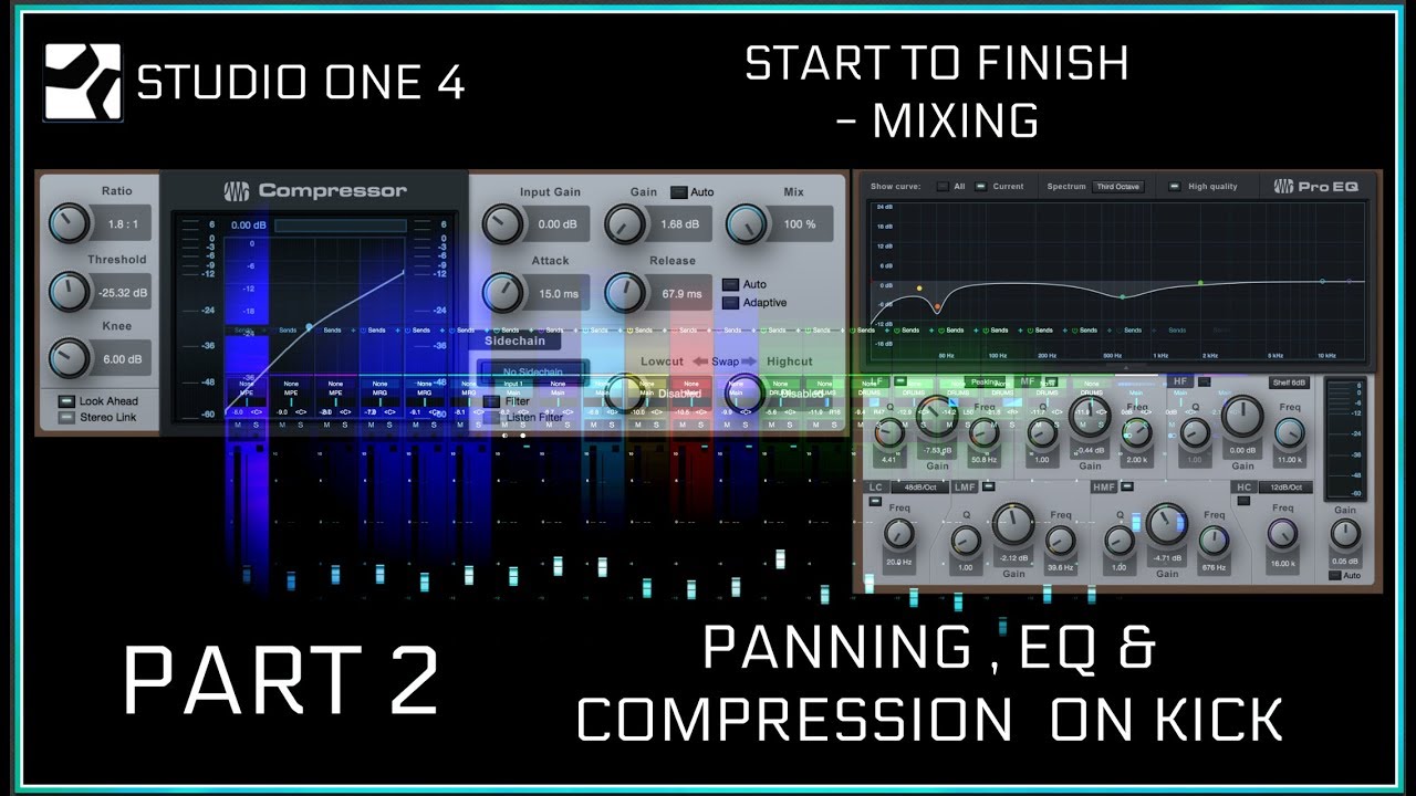 Studio One 4 | Mixing - Panning, EQ & Compression On Kick | Stock Plug ...