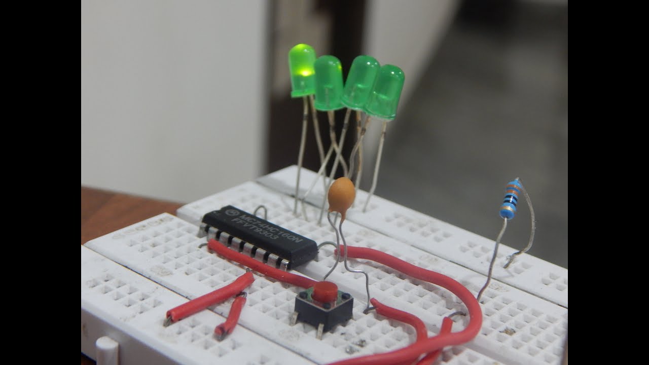 DIY - Digital Counter : 10-mod 4 bit circuit - YouTube