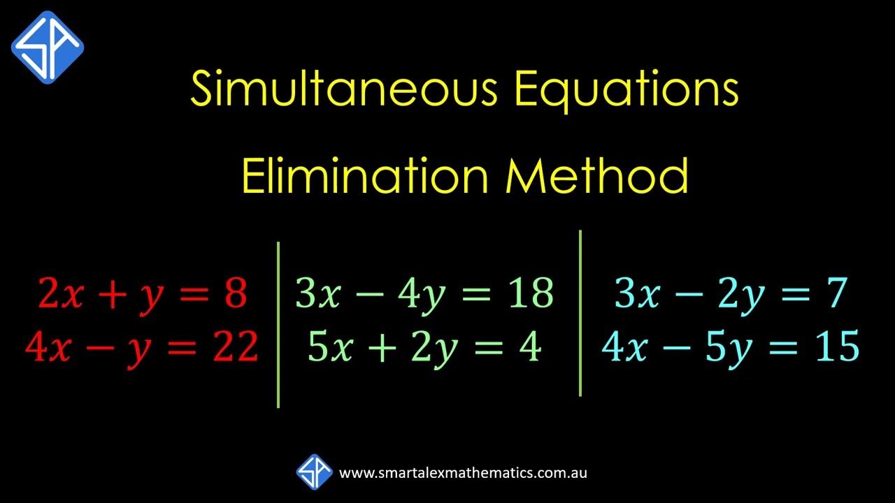 Simultaneous Equations using Elimination Method - YouTube